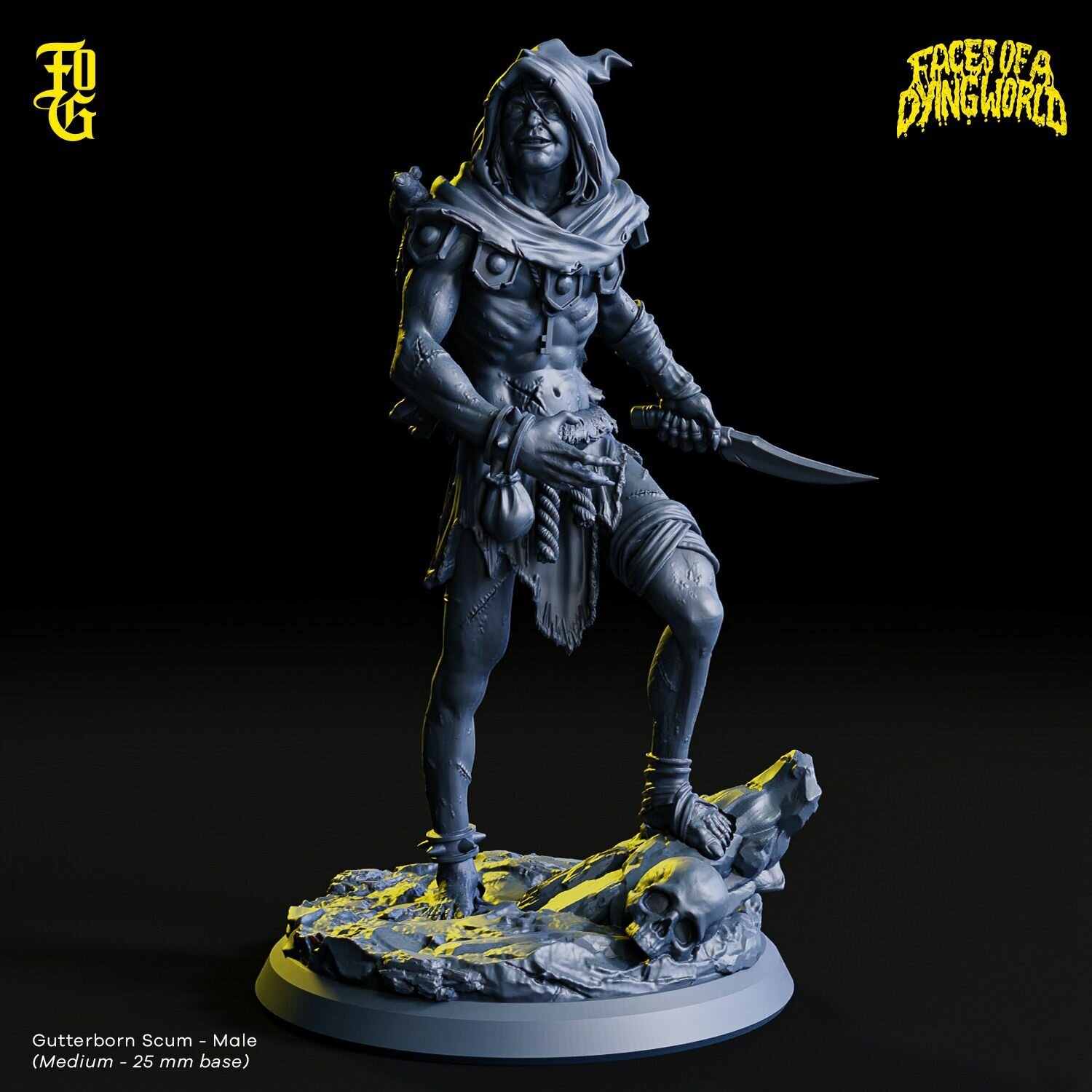 Миниатюра D&D "Опасный нищий" 32 мм (DnD, Dungeons & Dragons, ДнД, Подземелья и Драконы, Pathfinder)