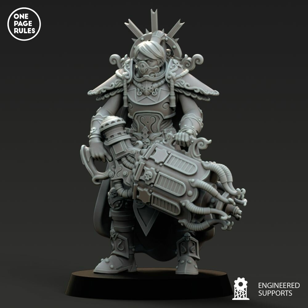 Миниатюра Warhammer "Сестры битвы с расплавляюзей пушкой" масштаб 32 мм