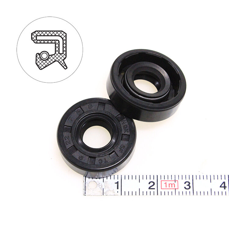 Манжета армированная (Сальник) 9х22х7 (тип 2 / TC) 70NBR