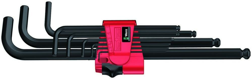 950/9 PKL BM Hex-Plus BlackLaser 6 Набор Г-образных ключей, с шаром, 9 пр, 1.5/2/2.5/3/4/5/6/8/10 мм WERA WE-022086