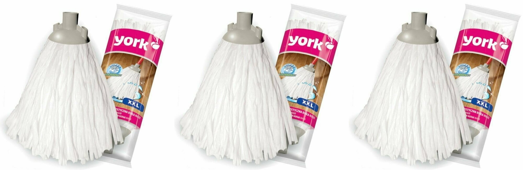 York Насадка для уборки Mега, нижняя часть, белая, 3 шт