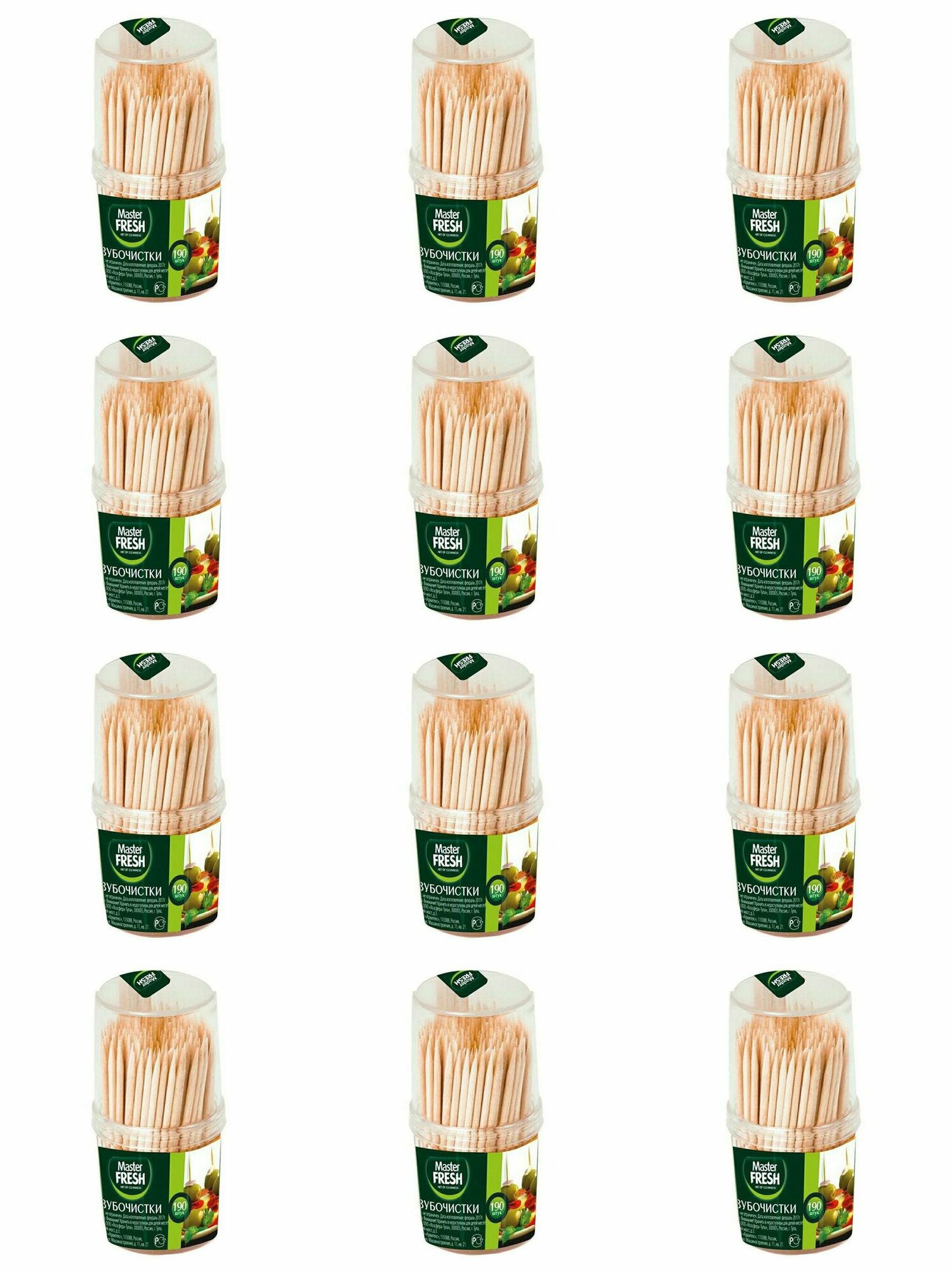 Master Fresh Зубочистки 190штх1б, 12 уп.