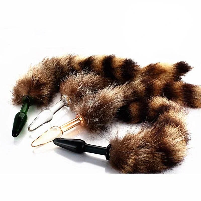 Стеклянная анальная пробка с хвостиком Brunardi D67E прозрачная 141599