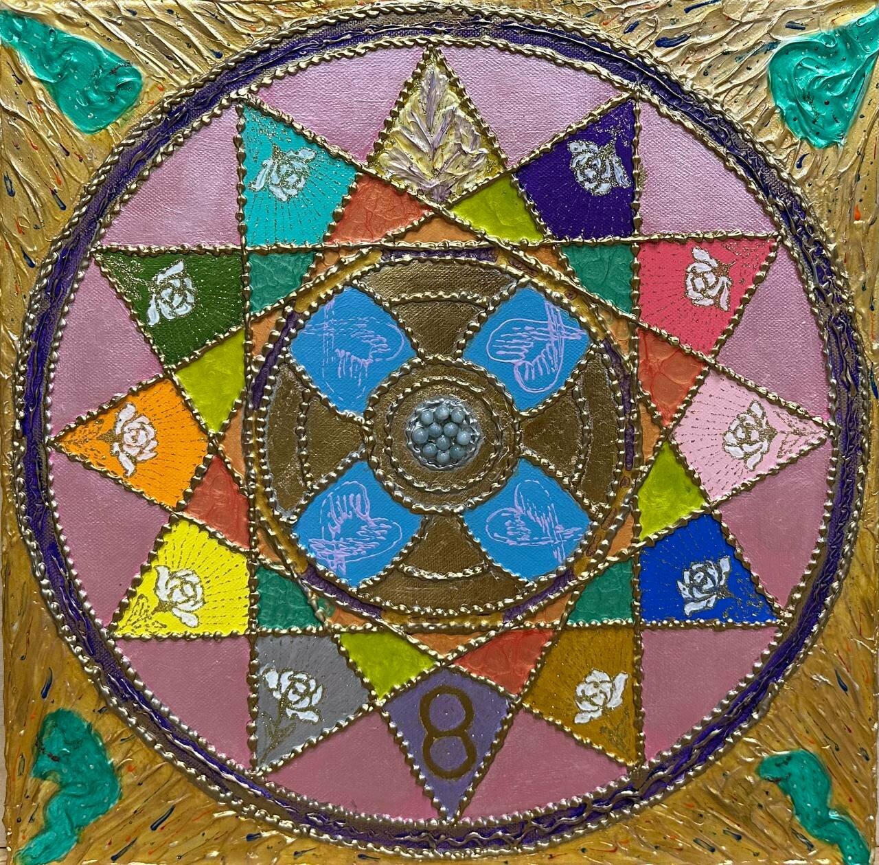 Картина маслом, абстракция "Звезда Эрцгаммы"