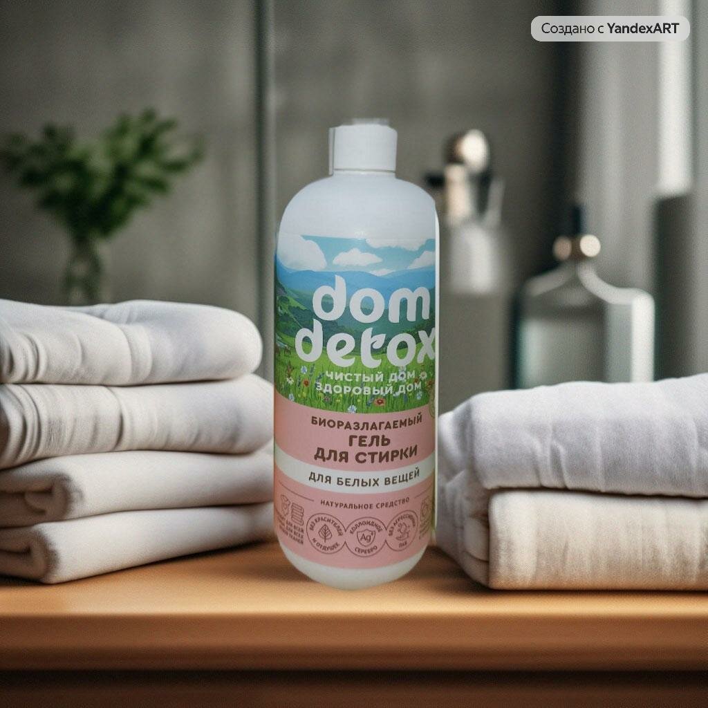 Гель для стирки Dom Detox для белых вещей, 500 г, Дом Природы