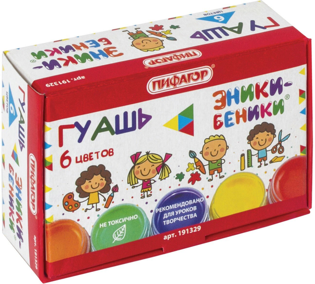 Гуашь Эники-беники, 6 цветов, 10 мл