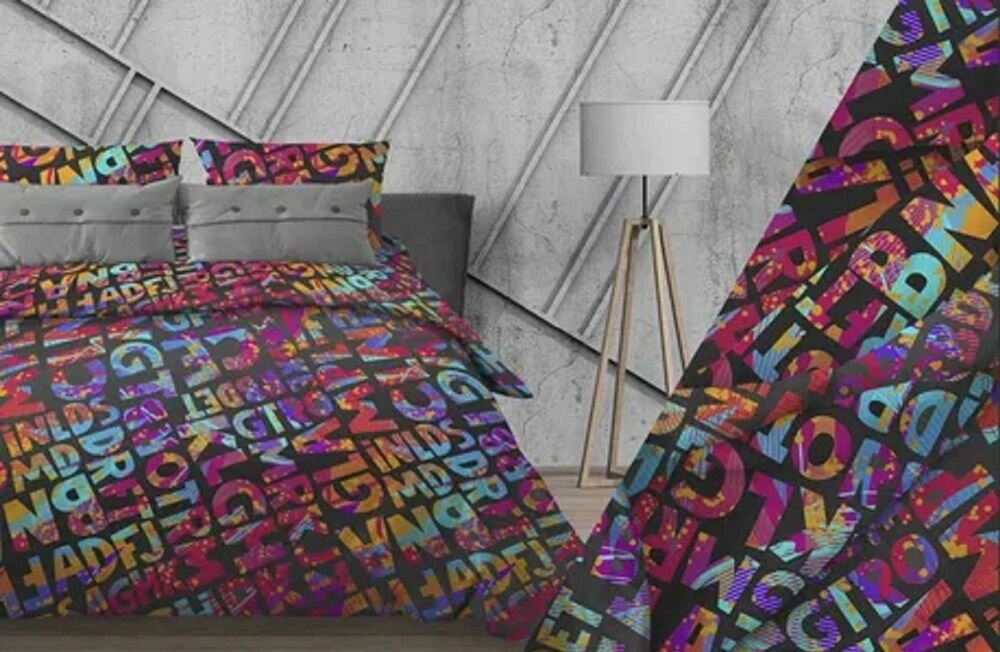 Комплект постельного белья "Абстракция" темно-серый Бязь Гост (100% хлопок, 140 гр/м2) (1,5-спальное)