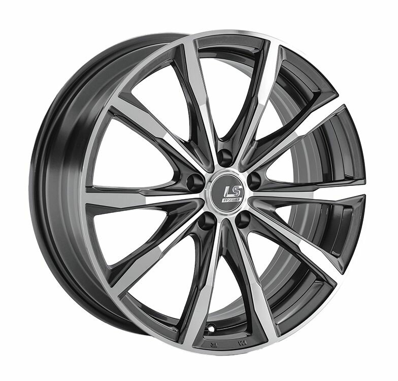 Колесный диск LS Flow Forming LS RC38 19x8" PCD5x112 ET40 D66,6 темно-серый глянцевый с полированными лучами