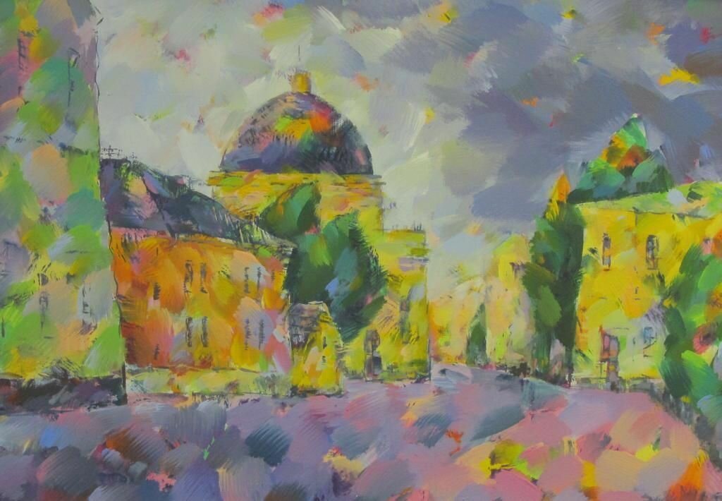 Картина "Большая Ордынка", 50х70 см, холст; акрил, авторская работа;