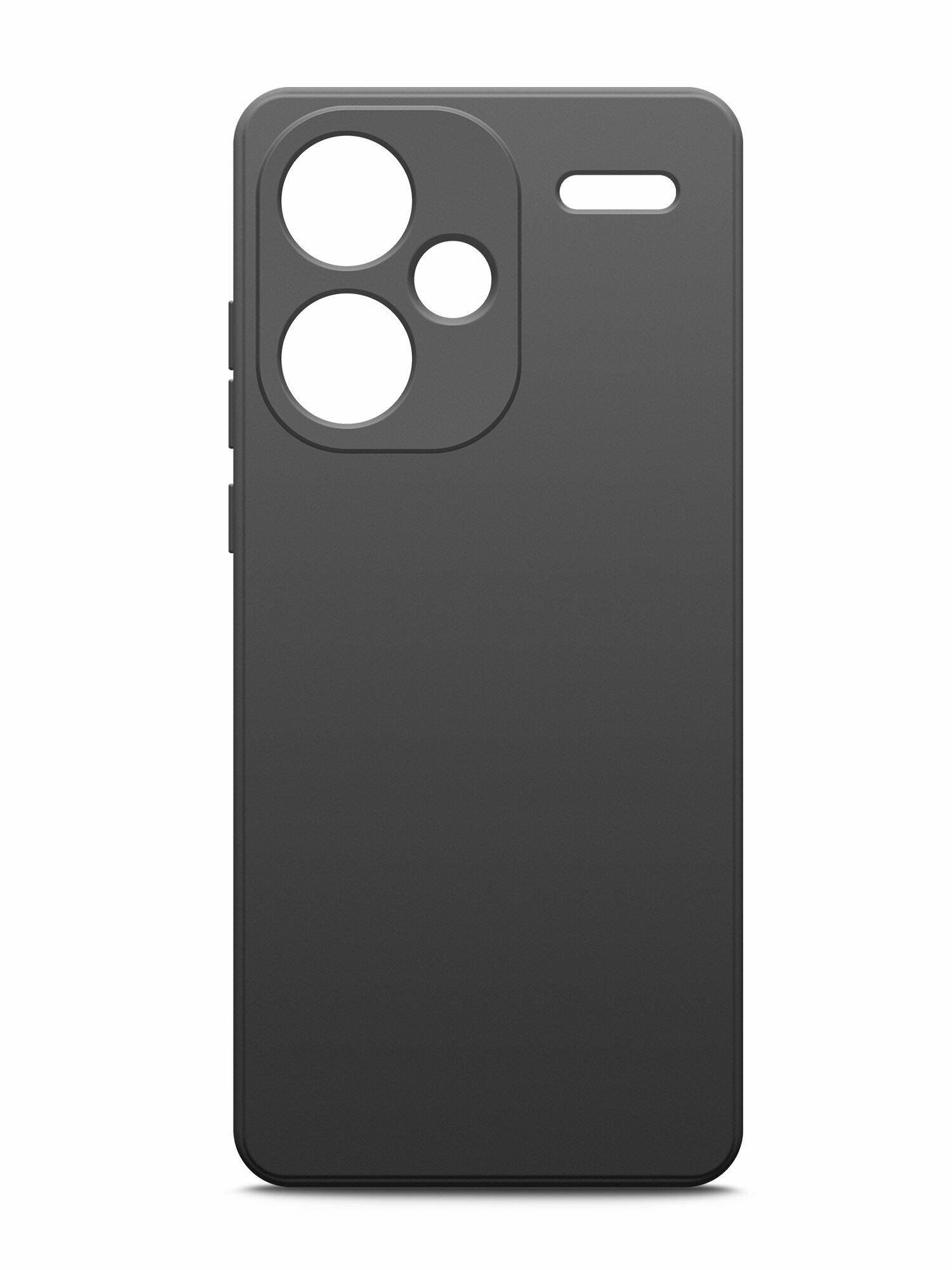 Чехол на Xiaomi Redmi Note 13 Pro+ (Ксиоми Редми Ноте 13 Про+) черный силиконовый с защитной подкладкой из микрофибры Microfiber Case, Miuko