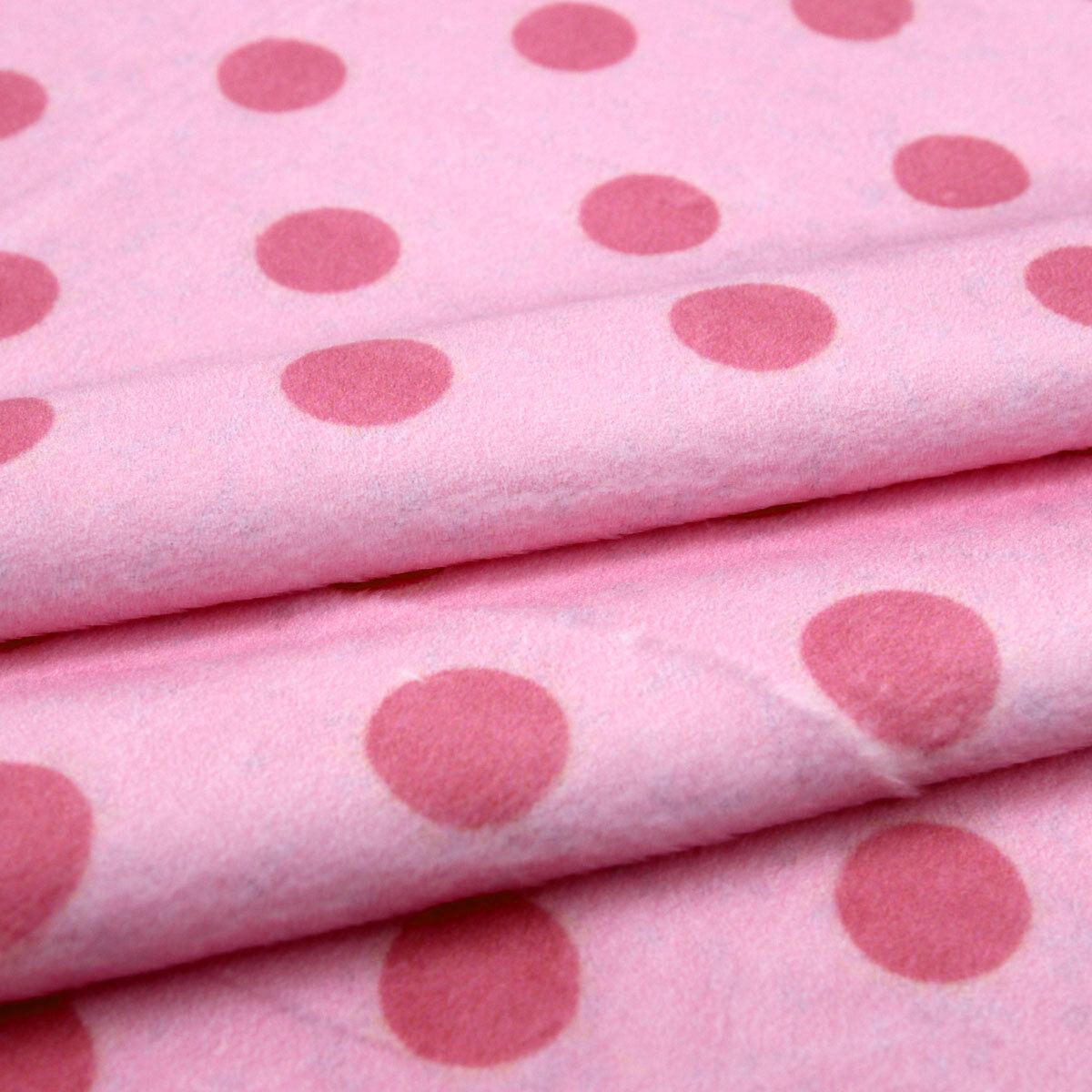 Плюшевая ткань с принтом горох SOVUSHKA, 47*47 см, ворс 3 мм (светло-розовый, розовый)
