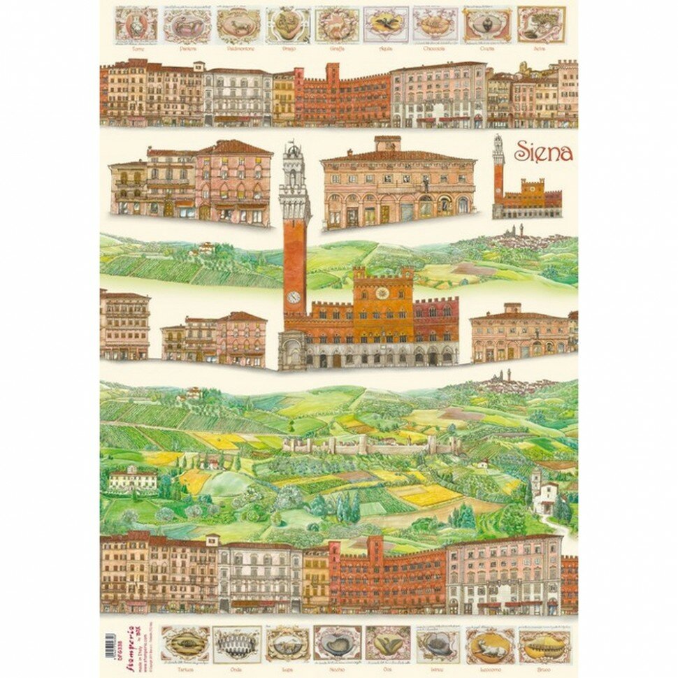 #DFG338 Карта для декупажа "Сиенна" 50 x 70 см Stamperia 1 лист