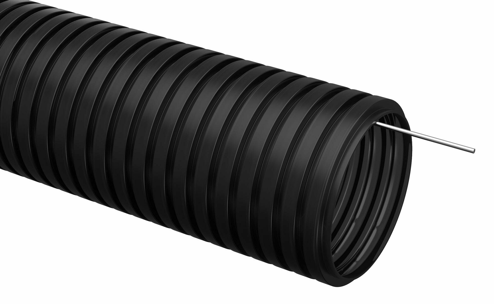 Труба гофр. гибкая ПНД IEK CTG20-20-K02-100-1 внеш. D=20мм с протяжкой 100м чёрн.