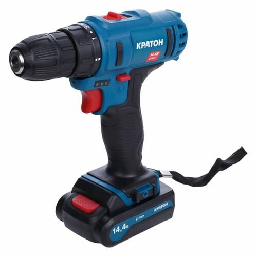 Дрель-шуруповерт кратон CD-14,4-Li-1,5, 1.5Ач, с двумя аккумуляторами [3 11 01 055]