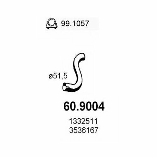 Труба выхлопного газа, ASSO 60.9004 (1 шт.)