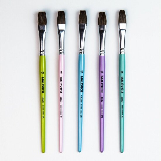 Кисть Малевичъ пони микс KIDS, плоская, №12