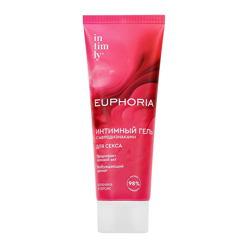 Лубрикант интимный INTIMLY EUPHORIA с афродизиаками (Клубника и персик) 75 мл