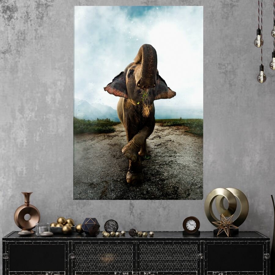 Картина на стену большая на холсте интерьерная Слон