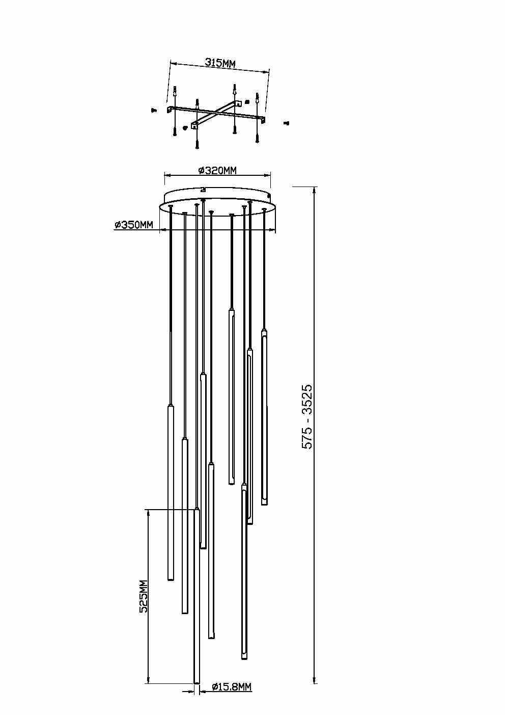 Подвесная люстра Maytoni Light stick MOD236PL-L54BS3K