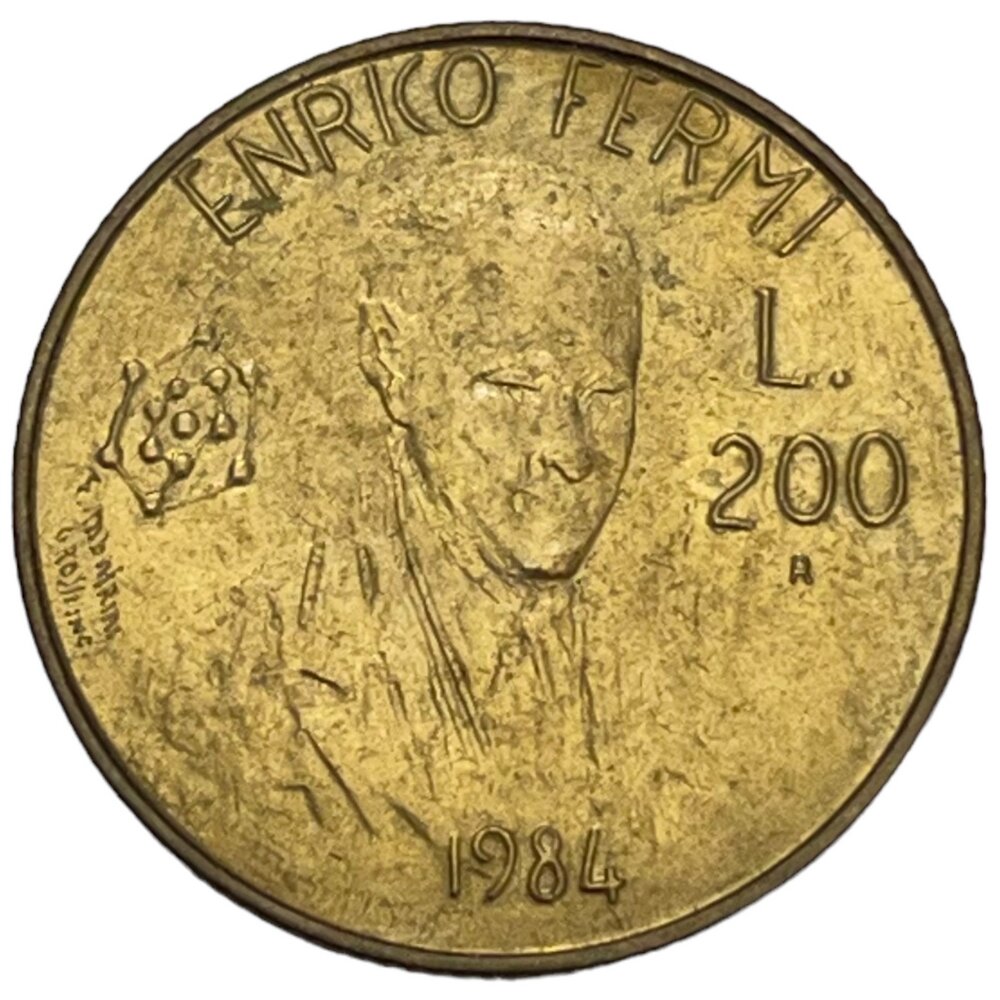 Сан-Марино 200 лир 1984 г. (Наука для человечества - Энрико Ферми) (Лот №2)