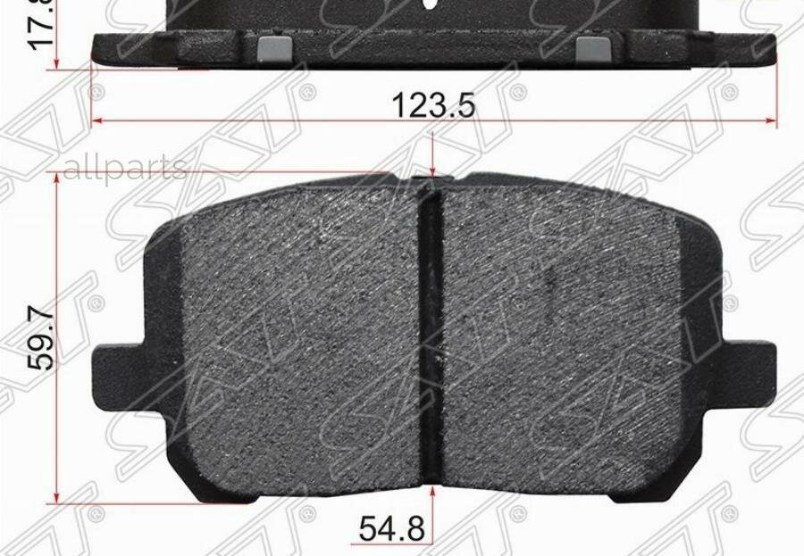 SAT ST-04465-44050 Колодки тормозные (Спереди) Toyota Ipsum (ACM20) 01-09 / Noah 01-07