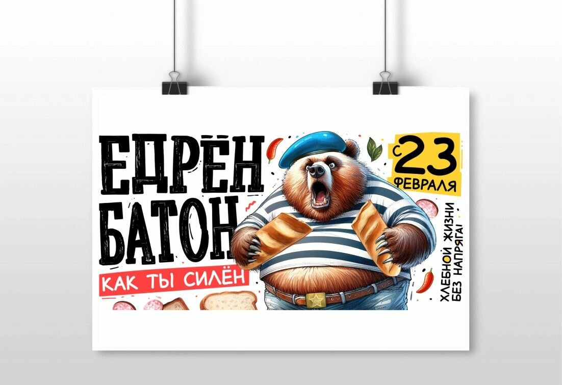 Плакат А4 принт "23 февраля 2024" - 0008