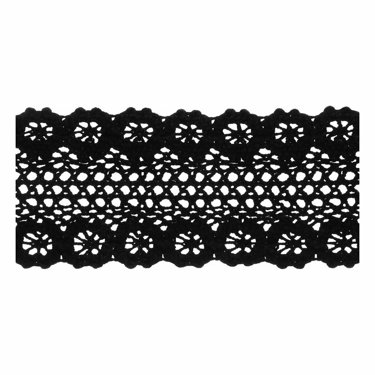 "Gamma" кружевная лента HVK-30 фасовка 45 мм 3 м СК/Распродажа №113 черный