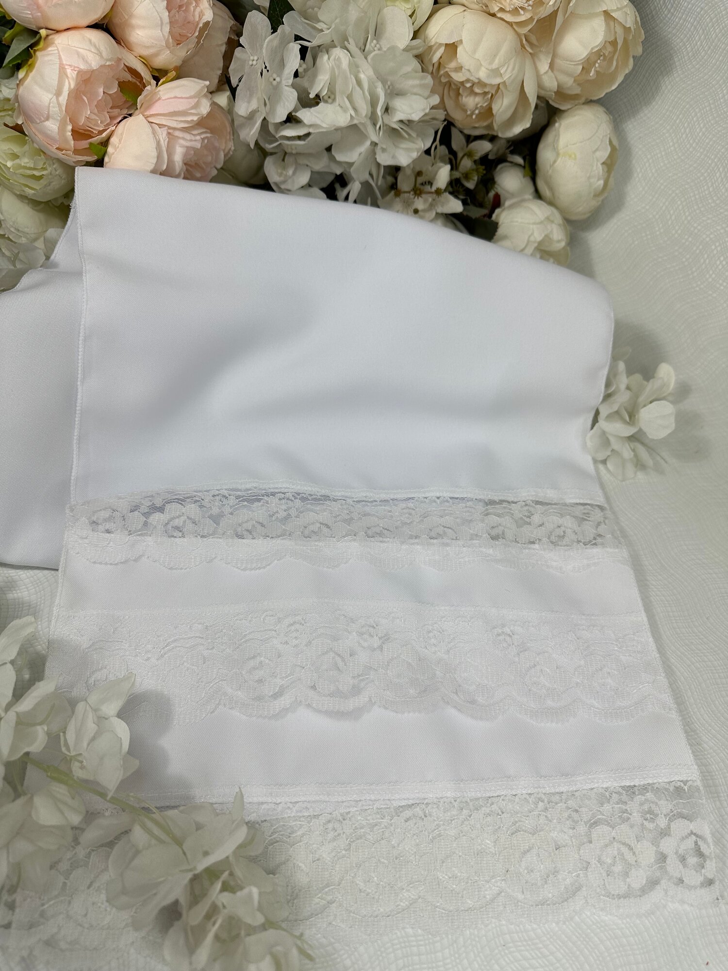 Рушник свадебный , белый , габардин, 35*140 см