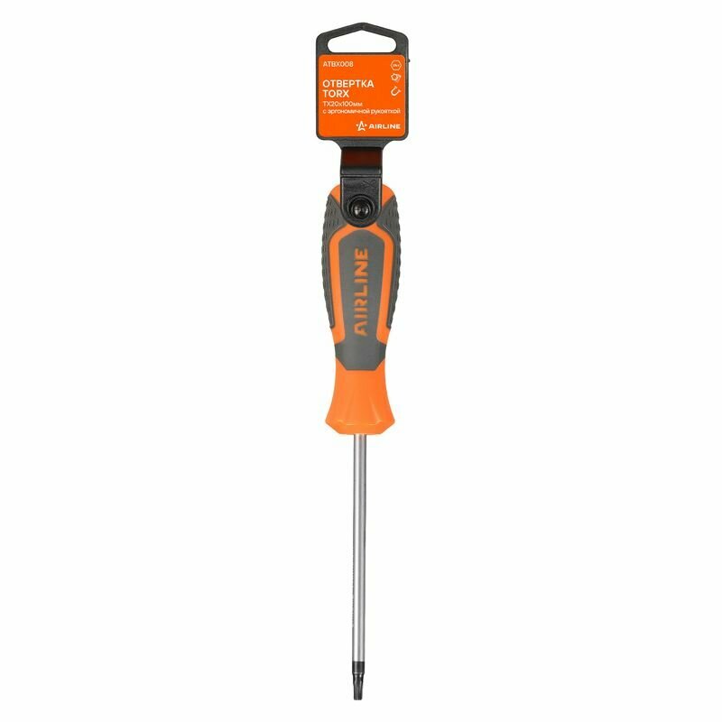 Отвертка TORX TX20x100мм, магнитный наконечник, пласт. подвес (ATBX008)