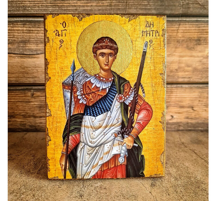 Освященная икона "Святой Мученик Димитрий Солунский", 19*26 см