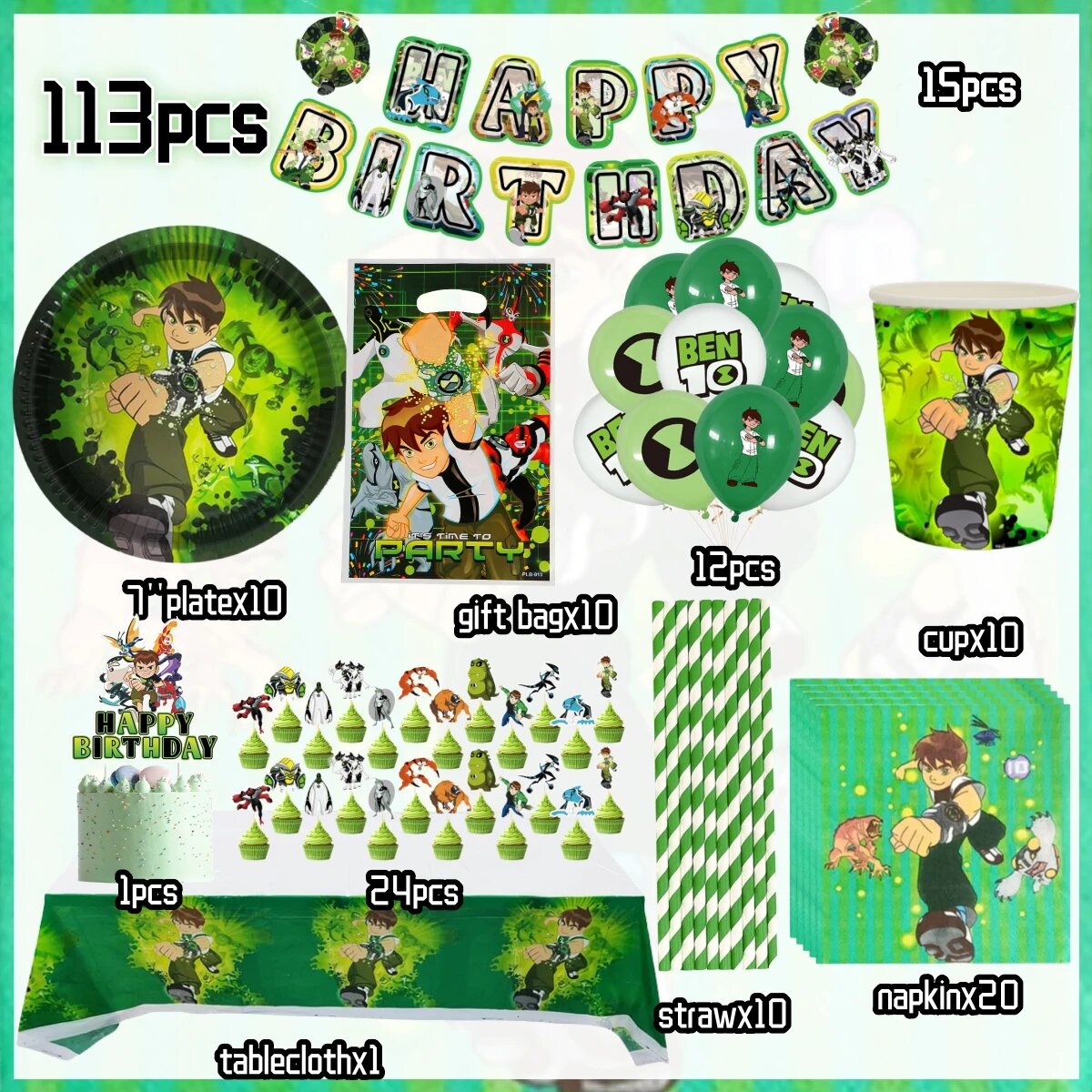 Набор для праздника Ben 10, 113pcs, цвет zh-113pcs