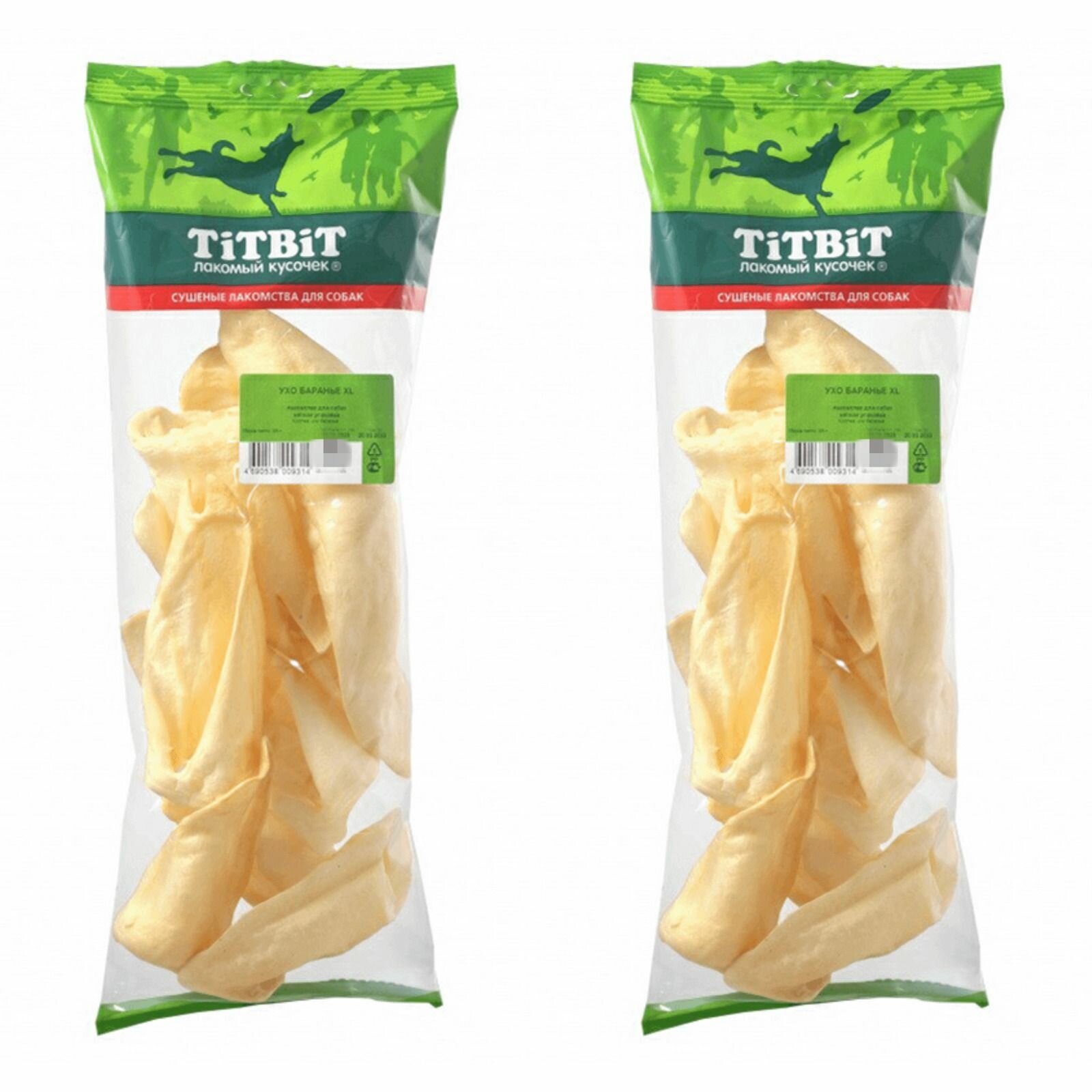 Titbit Лакомство для собак Ухо баранье XL, 2 уп