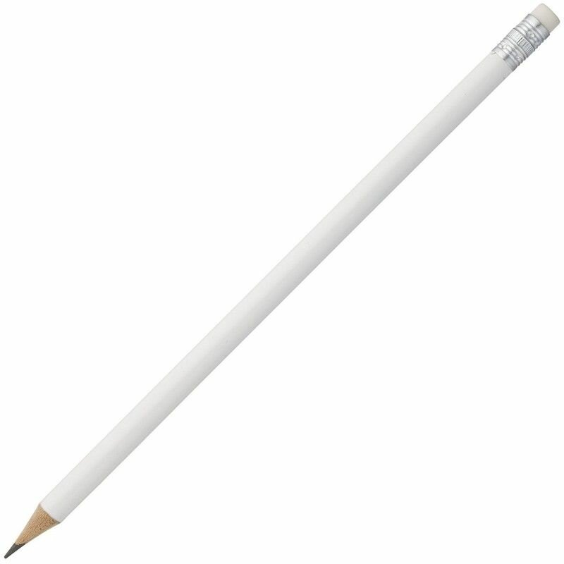 Карандаш простой Hand Friend с ластиком, белый (10 шт. в упаковке)