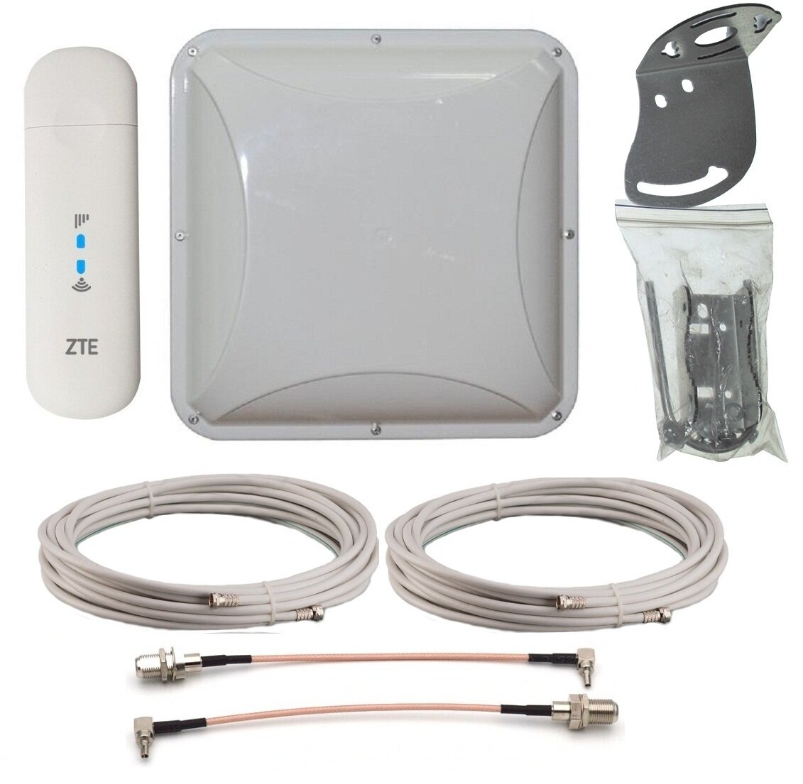 Комплект 3G 4G интернет с WiFi ZTE MF79RU/U SMART и мощным усилителем сигнала 4G Antex Petra BB MIMO 2*2 1700-2700