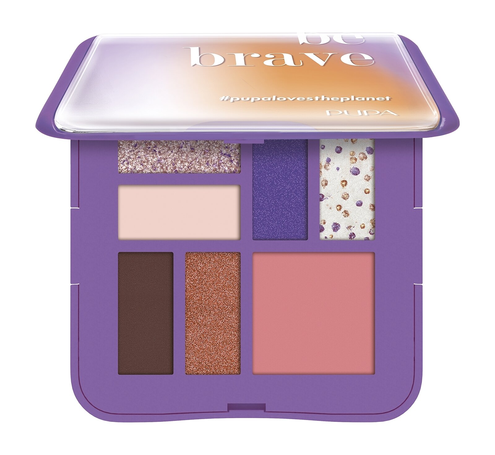 PUPA Палетка для макияжа лица Be Brave, 8 г, 002 Purple