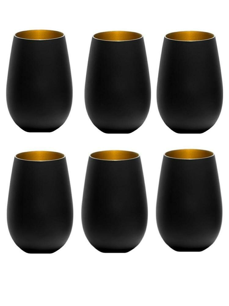 Набор стаканов Stolzle Elements, 465 мл, черный/золотой, 6 шт.