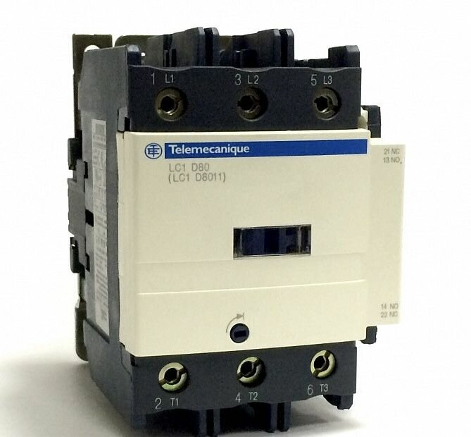LC1D80M7 Telemecanique, Контактор 3Р 80A, но+НЗ, 220В 50Гц, зажим под винт.