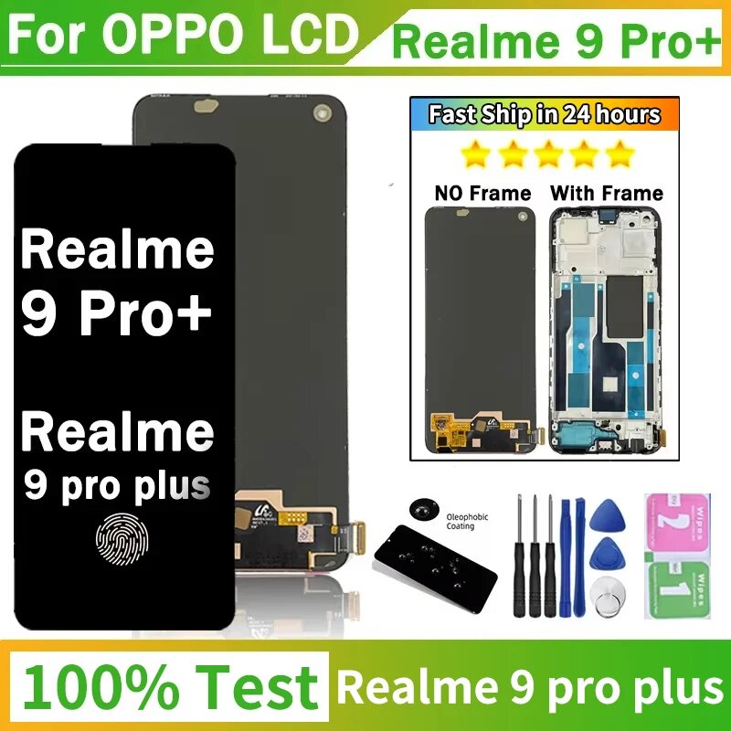 6,4 дюйма для OPPO Realme 9 Pro + RMX3392, RMX3393 ЖК-дисплей, сенсорная панель, Ori With Frame
