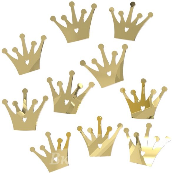 Украшение зеркальное золотое Корона 10 шт. md019 (Набор из 2 шт.)