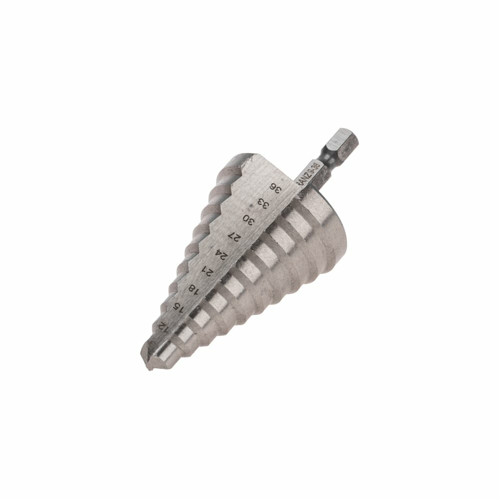 Сверло по металлу ступенчатое 9.0-36.0 мм, 110мм, 62 HRC KRANZ KR-12-6604