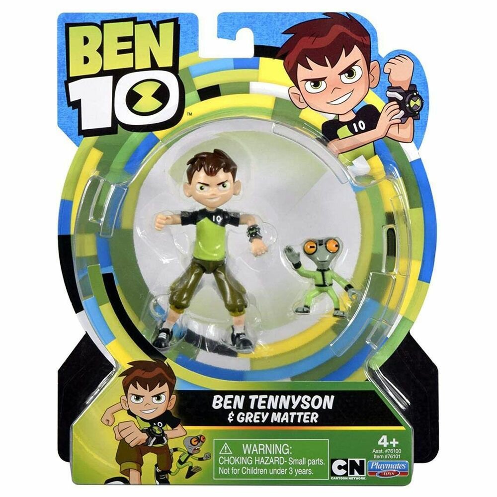 Playmates Toys Ben 10 Action Figure Ben and Grey Matter Анимационная модель Фигурка, Бен и Серое вещество, Подходит для детей старше 4 лет