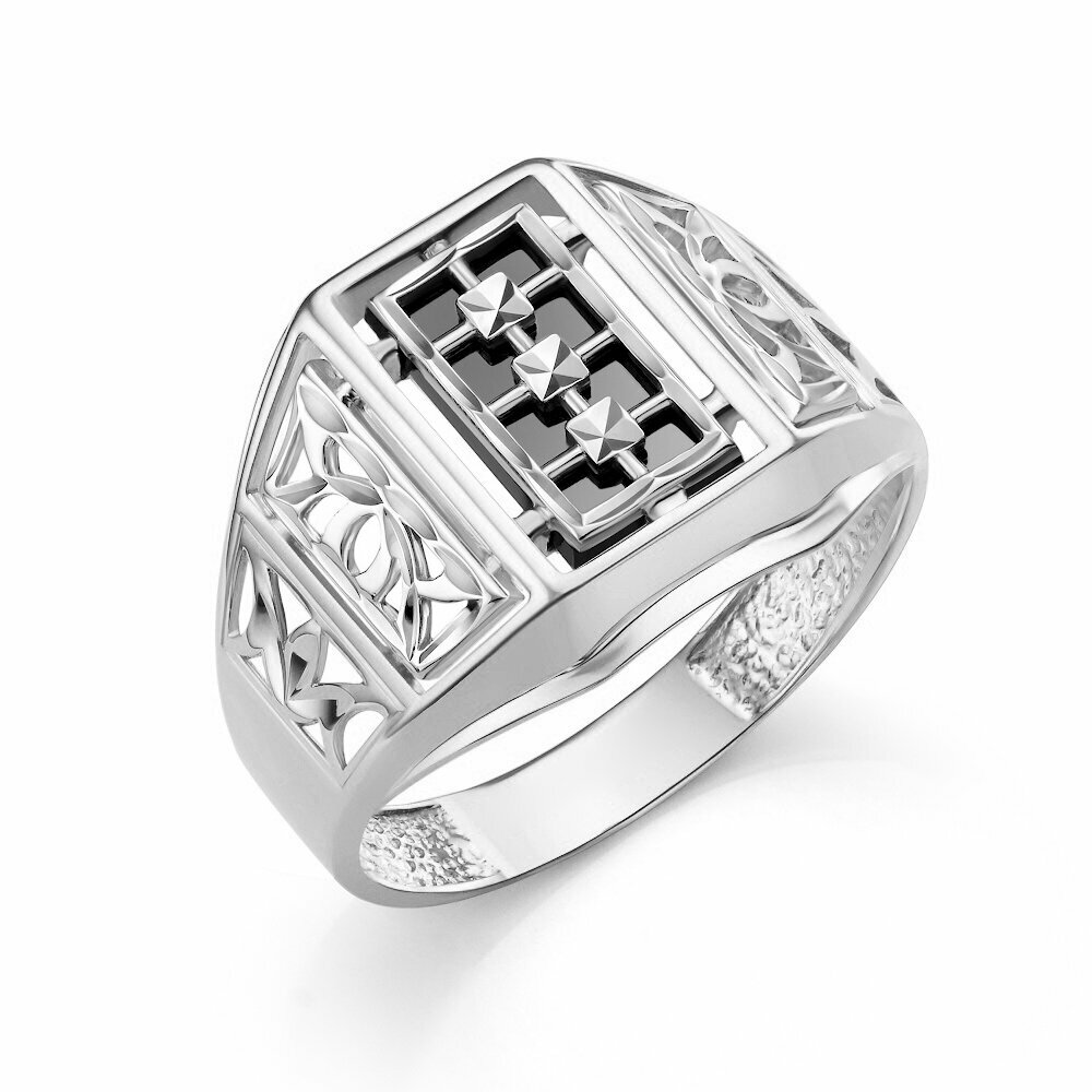 Печатка, серебро, 925 проба, родирование, оникс