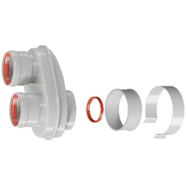 Адаптер моноблочный ROMMER RCA-8080-240002 для перехода на двухтрубную систему 80/80 в комплекте фланец и втулка D60L-50