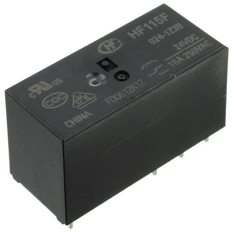 Реле 24В, 1 группа 16А 250В AC Hongfa HF115F 024-1Z3B SPDT 1С