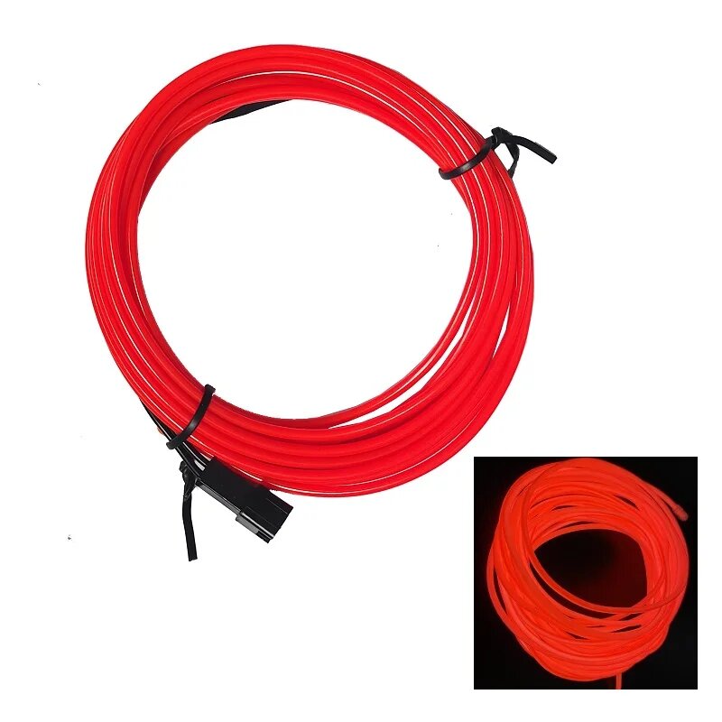 Гибкая неоновая LED лента RopeTube ZXJSG 1М/3М/5М/10М Красный, Red wire strip, 3m