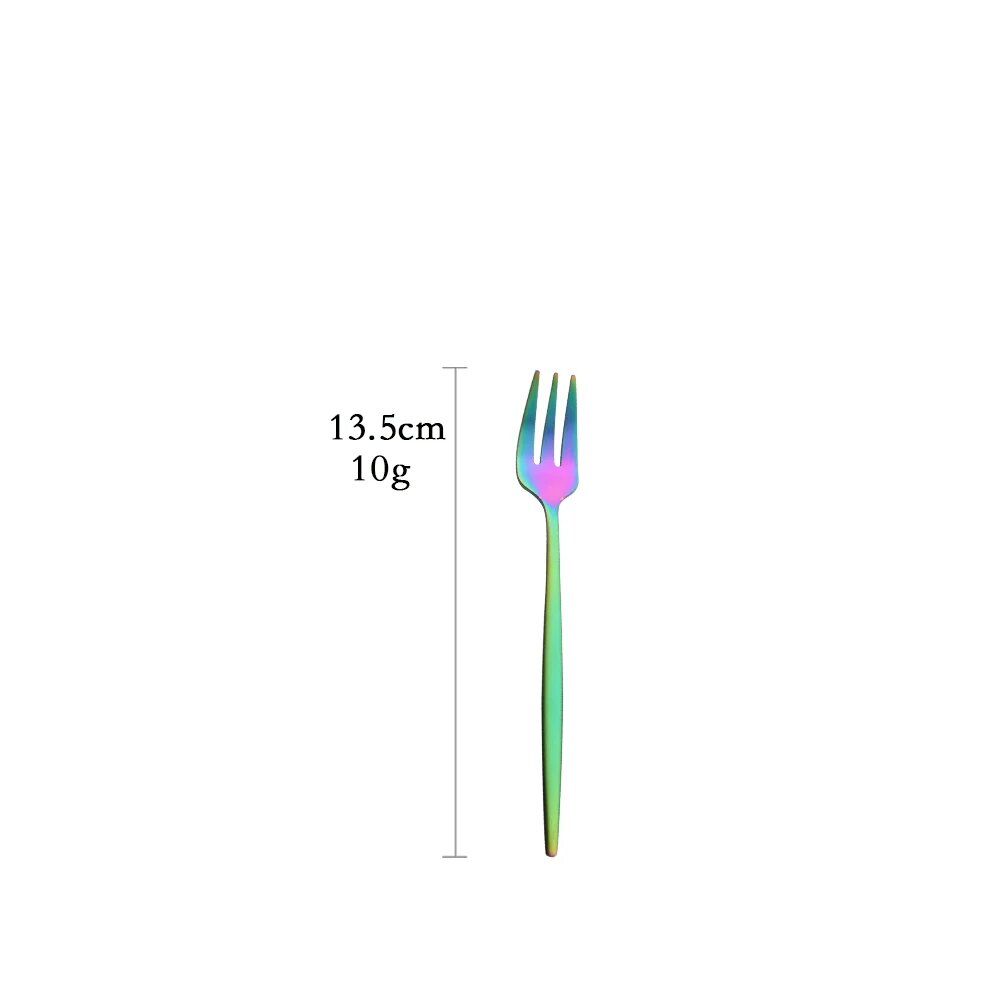 Разноцветная вилка для торта, 13.5 см, 10 г, Cake Fork, Зеленый