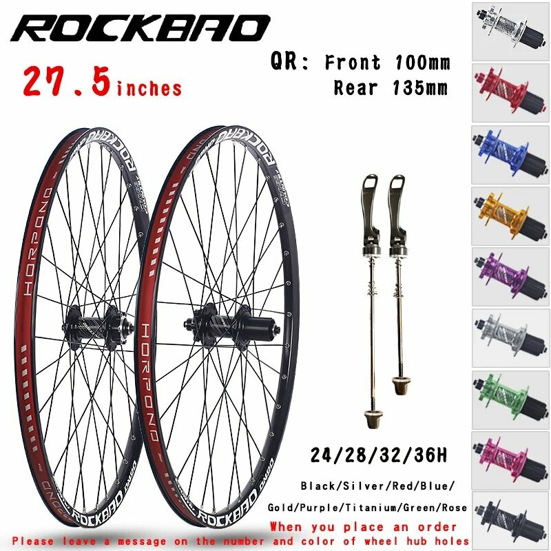 ROCKBAO Колеса для горного велосипеда 24/26/27.5/29 дюймов 27.5 QR 100X135mm
