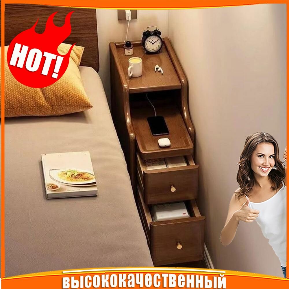 Прикроватная тумбочка из массива дерева