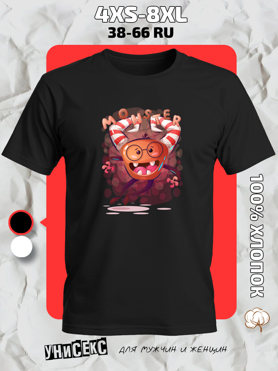 Футболка с принтом монстр