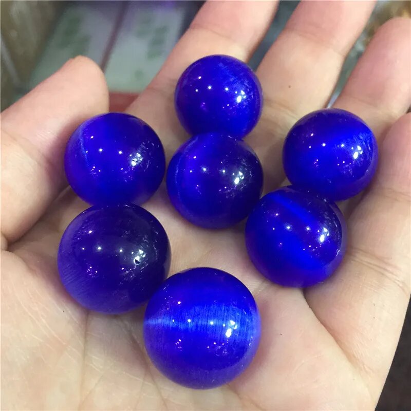 Кристалл кошачий глаз 20 мм Фиолетовый, blue